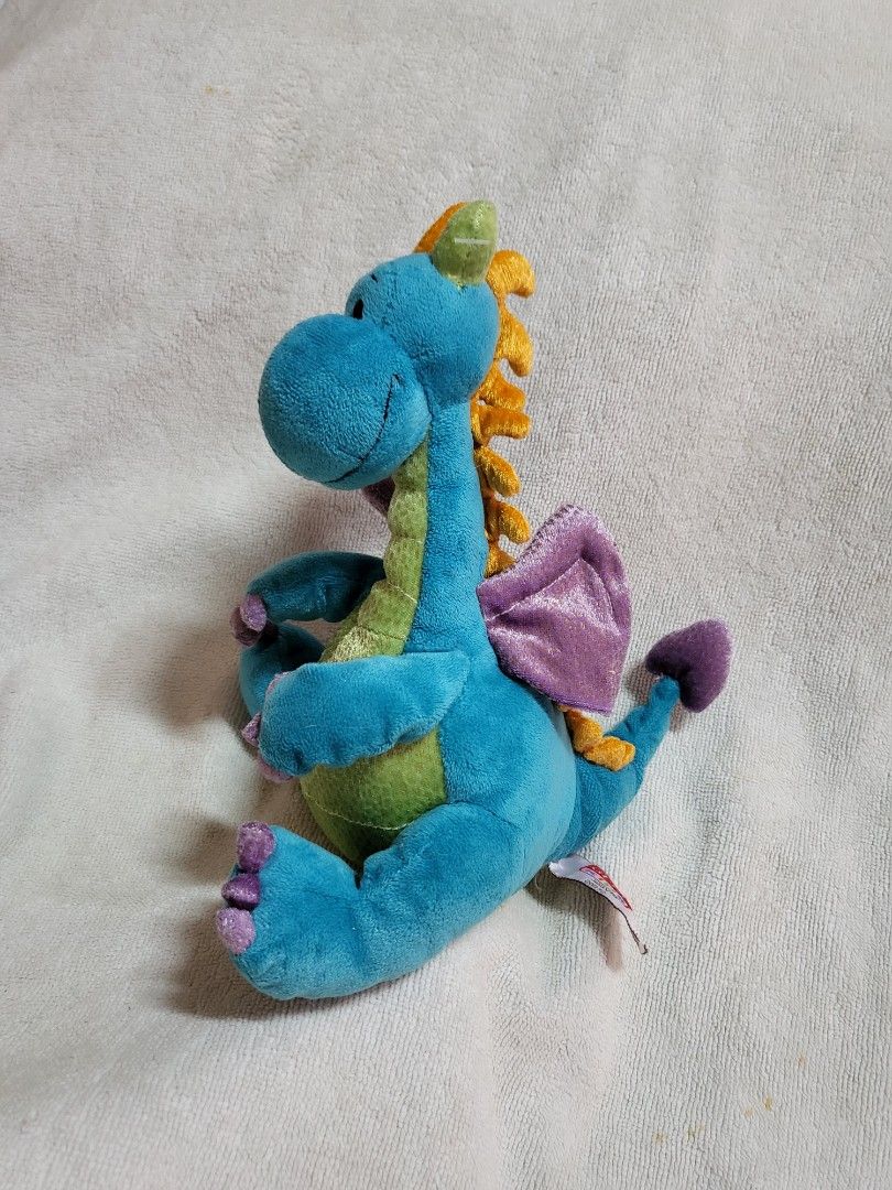Authentic Gund Kids Jiggy the Dragon Beanie Plush Soft Toy, Hobbies ...