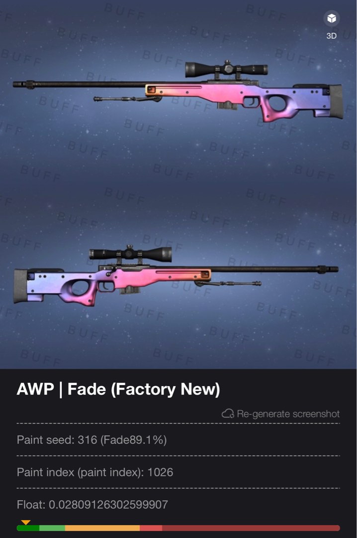 Awp Fade, Video Gaming, Gaming Accessories, In-Game Products on Carousell