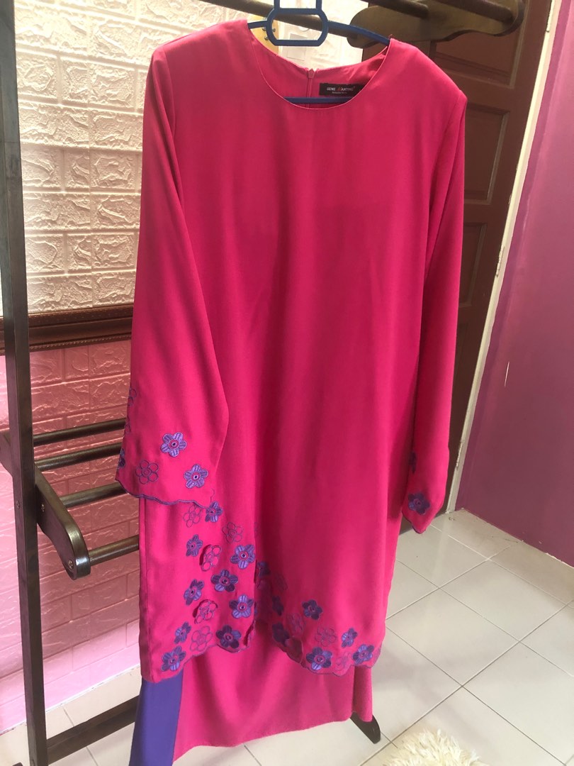 Baju kurung moden bunga timbul, Women's Fashion, Muslimah Fashion, Baju ...