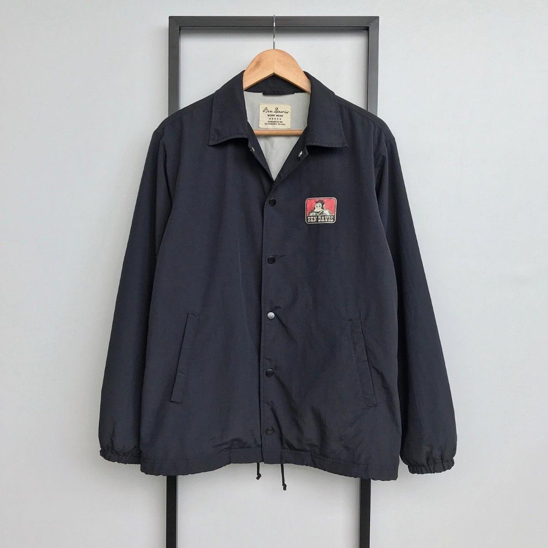 BEN DAVIS World Tour Coach Jacket Original Hitam Preloved, Fesyen Pria ...