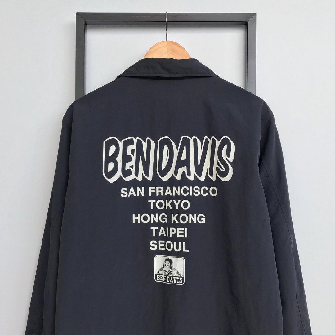BEN DAVIS World Tour Coach Jacket Original Hitam Preloved, Fesyen Pria ...