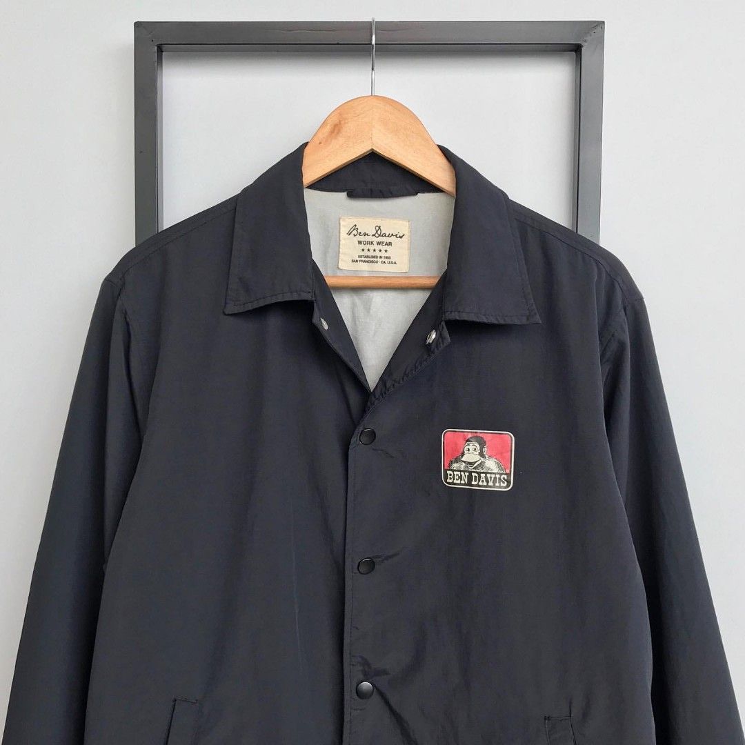 BEN DAVIS World Tour Coach Jacket Original Hitam Preloved, Fesyen Pria ...