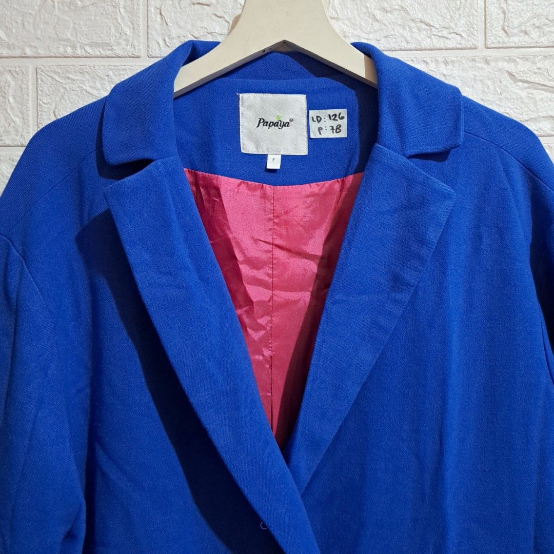Blazer biru birel / biru bca oversize big size jumbo, Fesyen Wanita ...