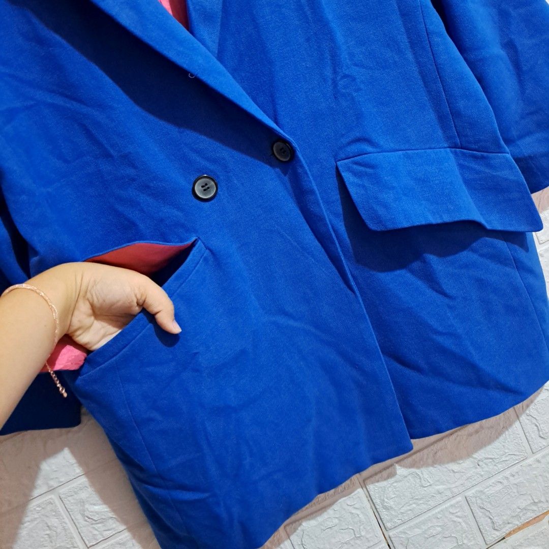 Blazer biru birel / biru bca oversize big size jumbo, Fesyen Wanita ...