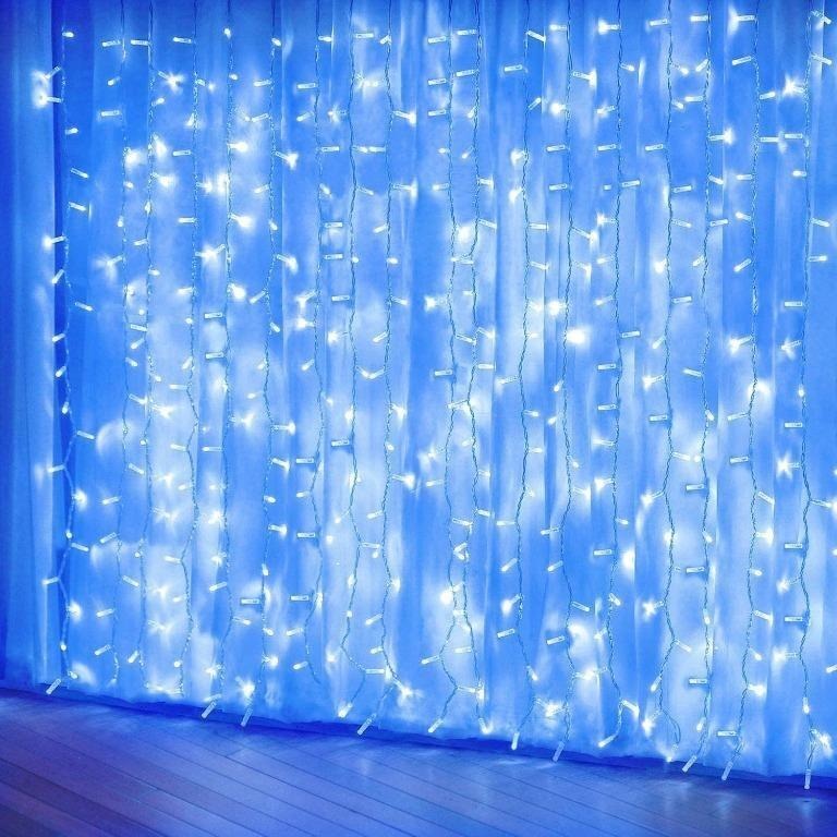 Blue String Lights 8 Modes String Lights Wall & Window Decoration for ...