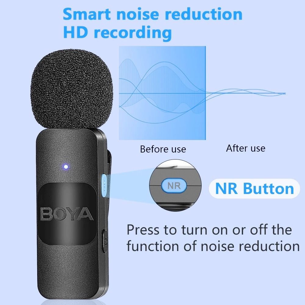 BOYA BY-V Wireless Lavalier Microphone V1 V2 V10 V20 Lapel Vlog Mic for Mobile Phone Smartphone ...