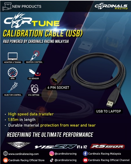 Cardinals Racing ECU USB Cable / TUNING CABLE SNIPER150 V1 / SNIPER155 ...
