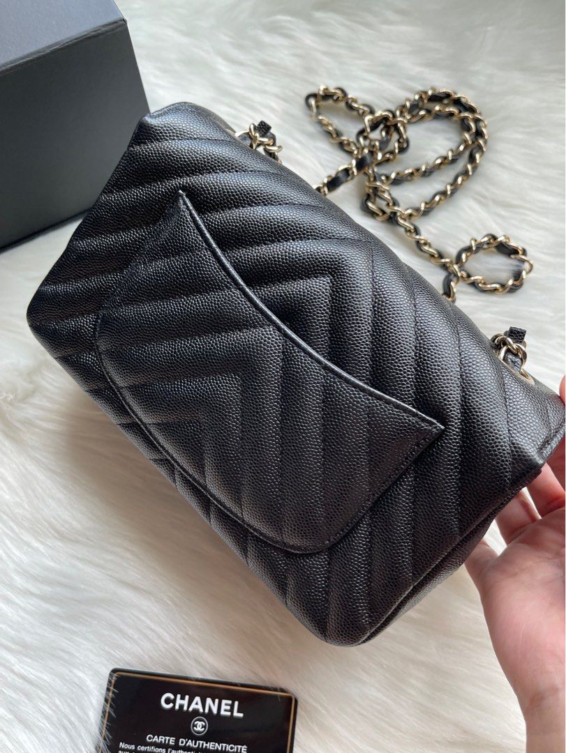 Chanel Chevron Mini Rectangular, Luxury, Bags & Wallets on Carousell
