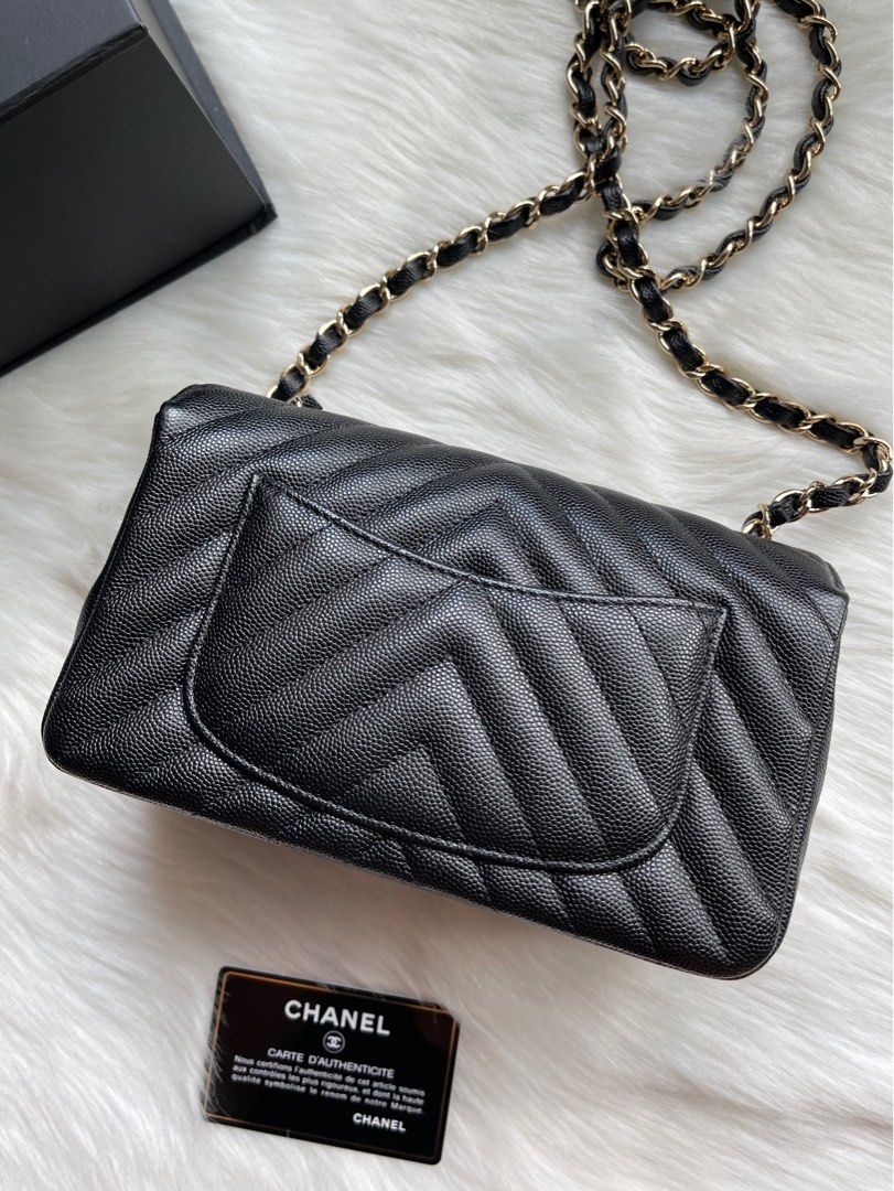 Chanel Chevron Mini Rectangular, Luxury, Bags & Wallets on Carousell