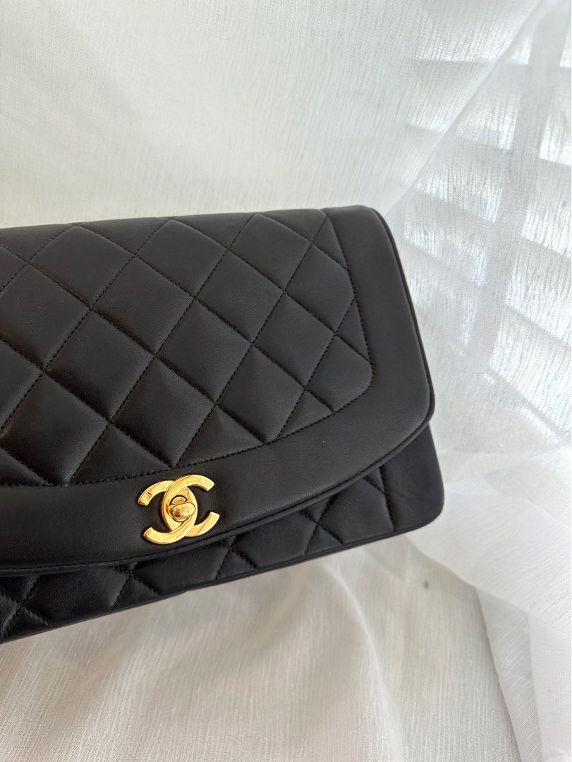 Chanel Medium Diana Lamb Skin in Gold Hardware, Luxury, Bags & Wallets ...