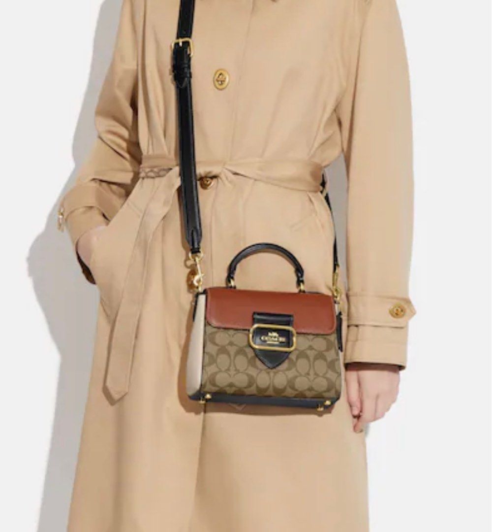 Coach- Morgan top handle satchel in colorblock signature canvas, Luxury ...