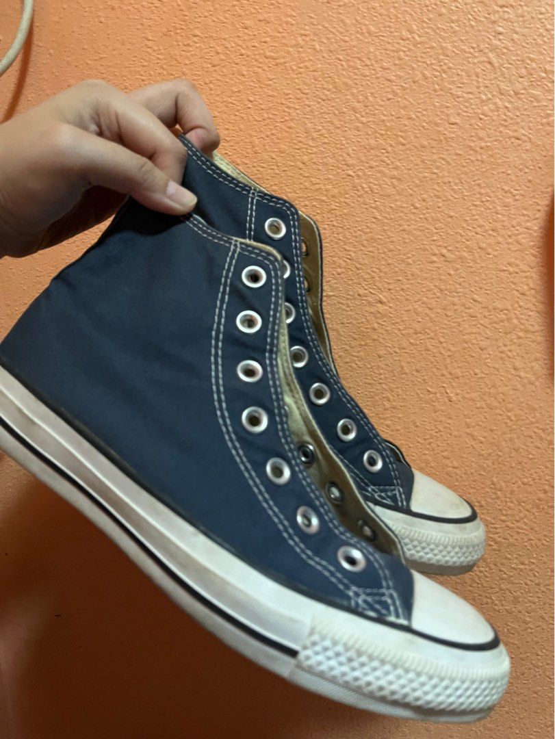 Converse Chuck Taylor High cut Dark Blue, Women's Fashion, Footwear ...