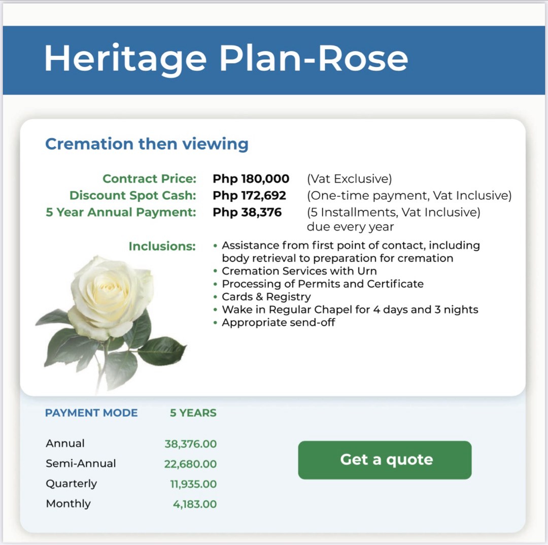 Cremation Plan by Heritage Park Taguig, Everything Else, Others on ...