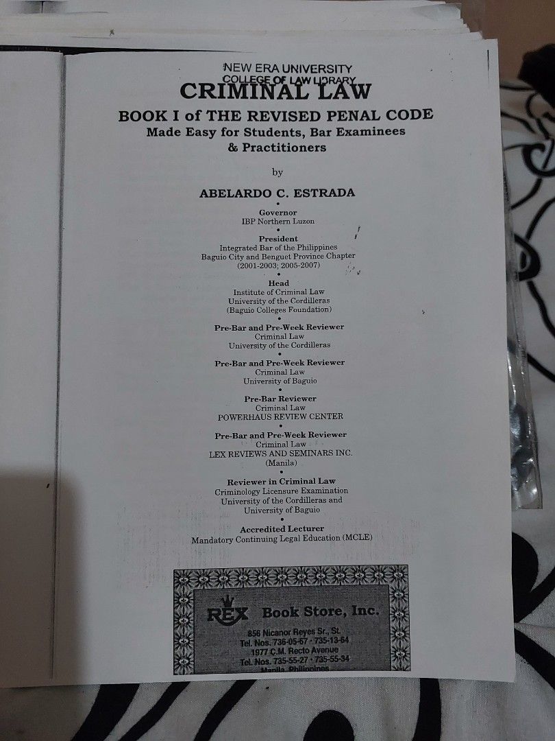 Criminal law book 1 by Estrada, Hobbies & Toys, Books & Magazines ...