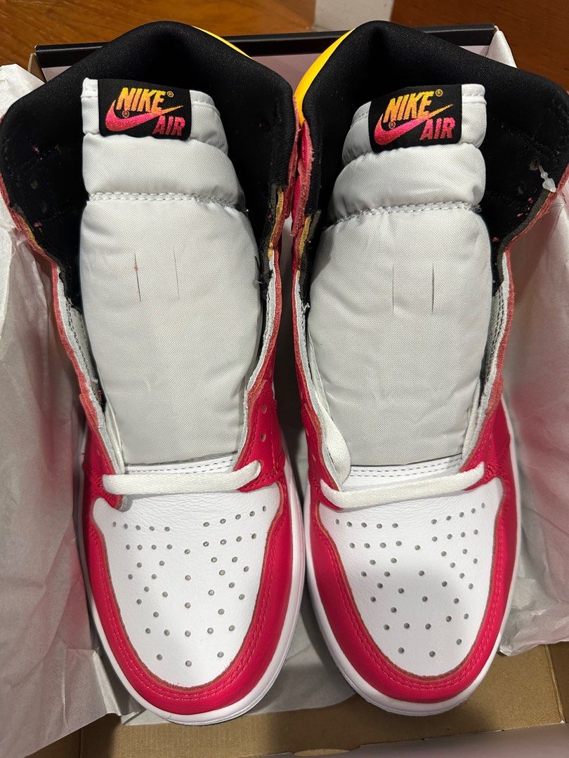 (DEADSTOCK) Air Jordan 1 Retro High OG Light Fusion Red, Men's Fashion ...