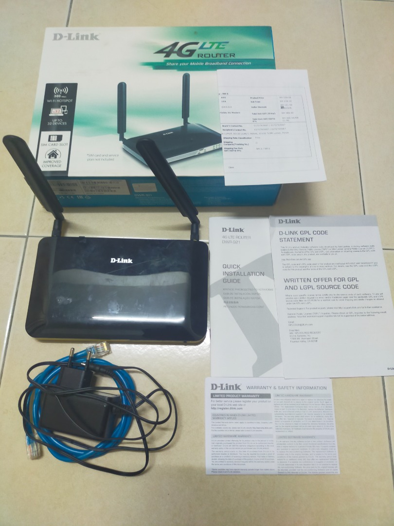 D-Link 4G LTE DWR-921 Router, Computers & Tech, Parts & Accessories ...