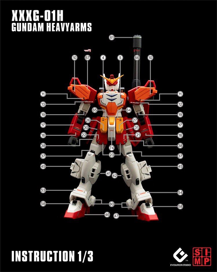 [Evo] HGAC HG Heavyarms Gundam Fluorescent Waterslide 1/144 High ...