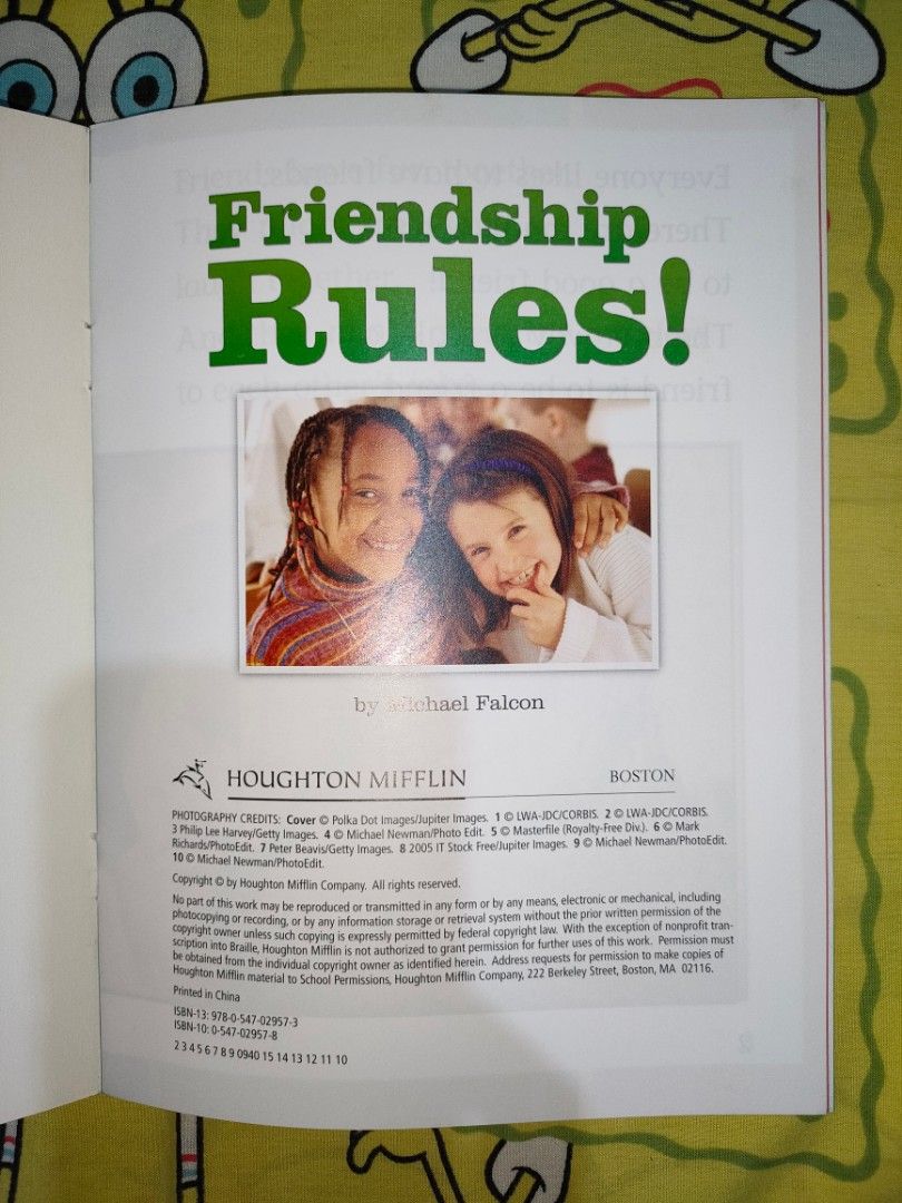 For Sale Book Houghton Mifflin Friends Rules Short Story Let's Read for ...