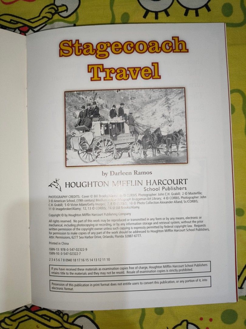 For Sale Book Houghton Mifflin Stagecoach Travel Short Story Let's Read ...