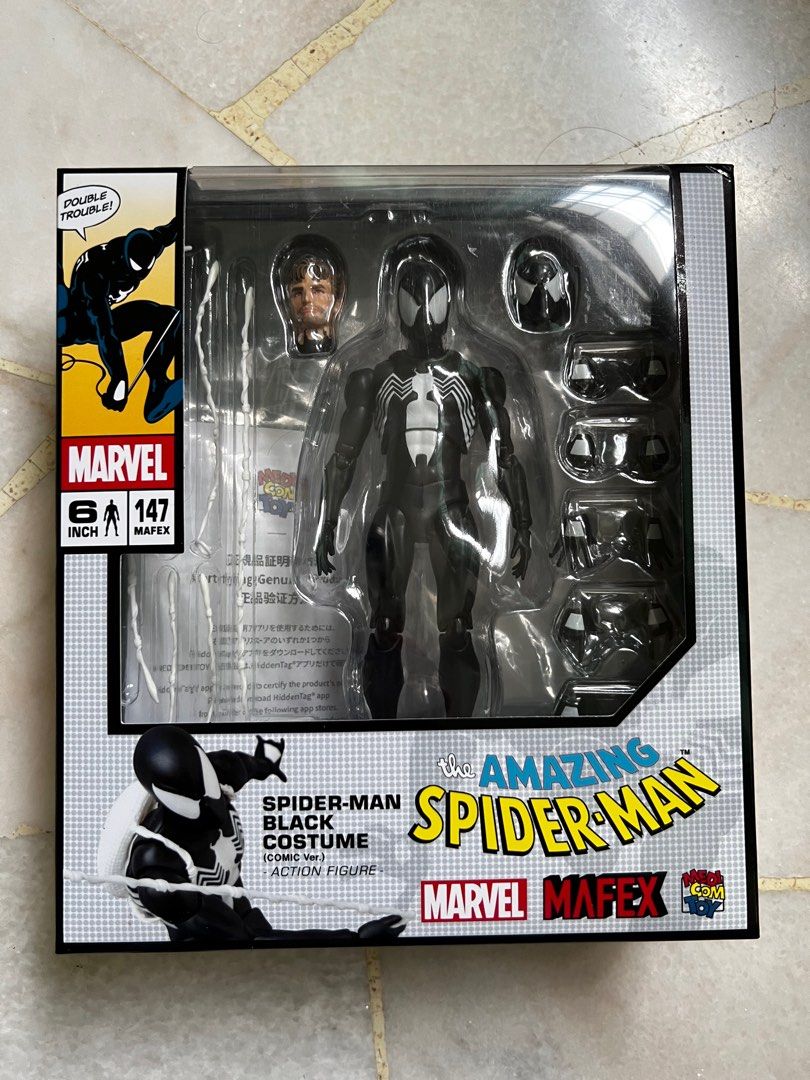 (FREE COURIER) MEDICOM MAFEX NO 147 SPIDER-MAN BLACK COSTUME SYMBIOTE ...