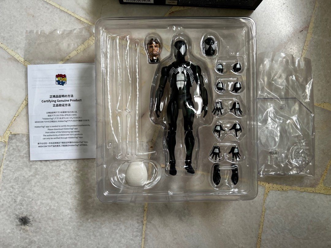 (FREE COURIER) MEDICOM MAFEX NO 147 SPIDER-MAN BLACK COSTUME SYMBIOTE ...