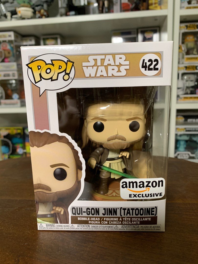 Funko Pop - 422 Qui-Gon Jinn Tatooine (Amazon), Hobbies & Toys, Toys & Games on Carousell