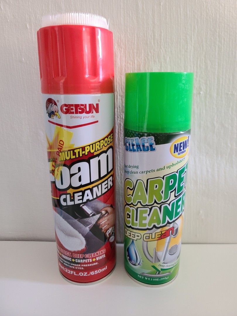 Huge can! 650ml penetrating multi purpose upholstery foam cleaner and 395gm Carpet cleaner ...