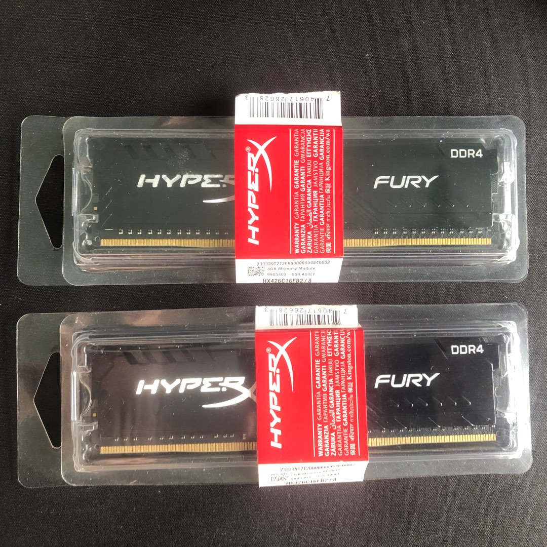 HyperX Fury DDR4 RAM 8GB RAM 2666MHz 16GB (2x8GB), Computers & Tech ...