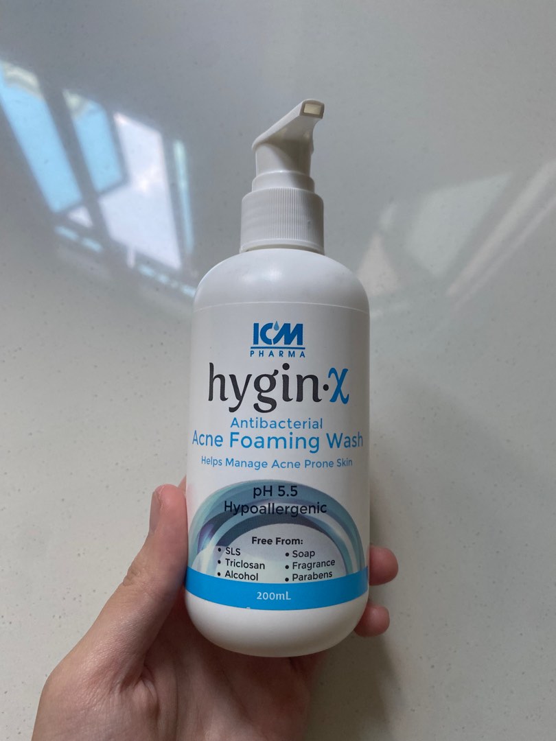 ICM Pharma hygin x Antibacterial Acne Foaming Wash 200ml, Beauty ...