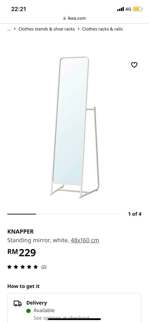 Ikea Knapper Standing Mirror, Furniture & Home Living, Home Decor ...