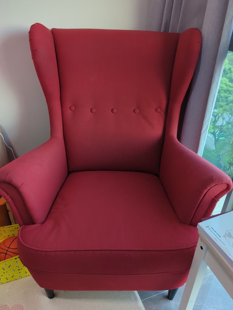 IKEA Strandmon Wing Chair, Furniture & Home Living, Furniture, Chairs ...