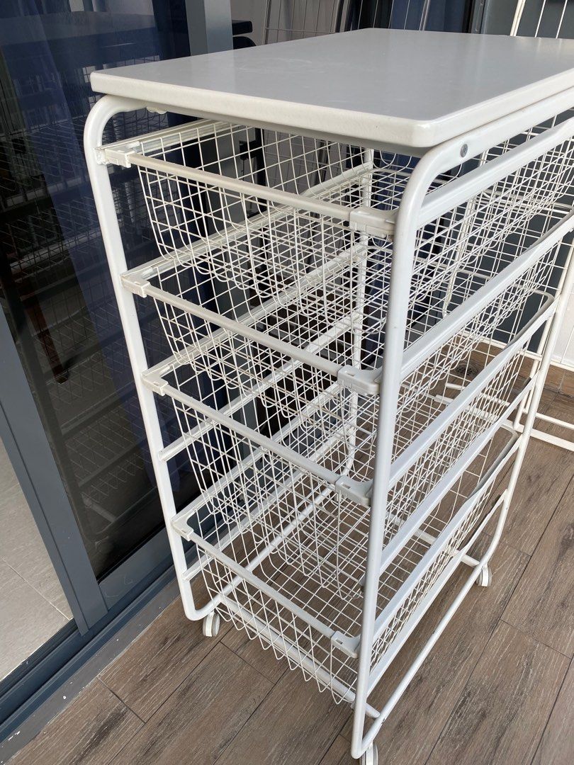 Ikea wired basket rack, Furniture & Home Living, Furniture, Shelves ...