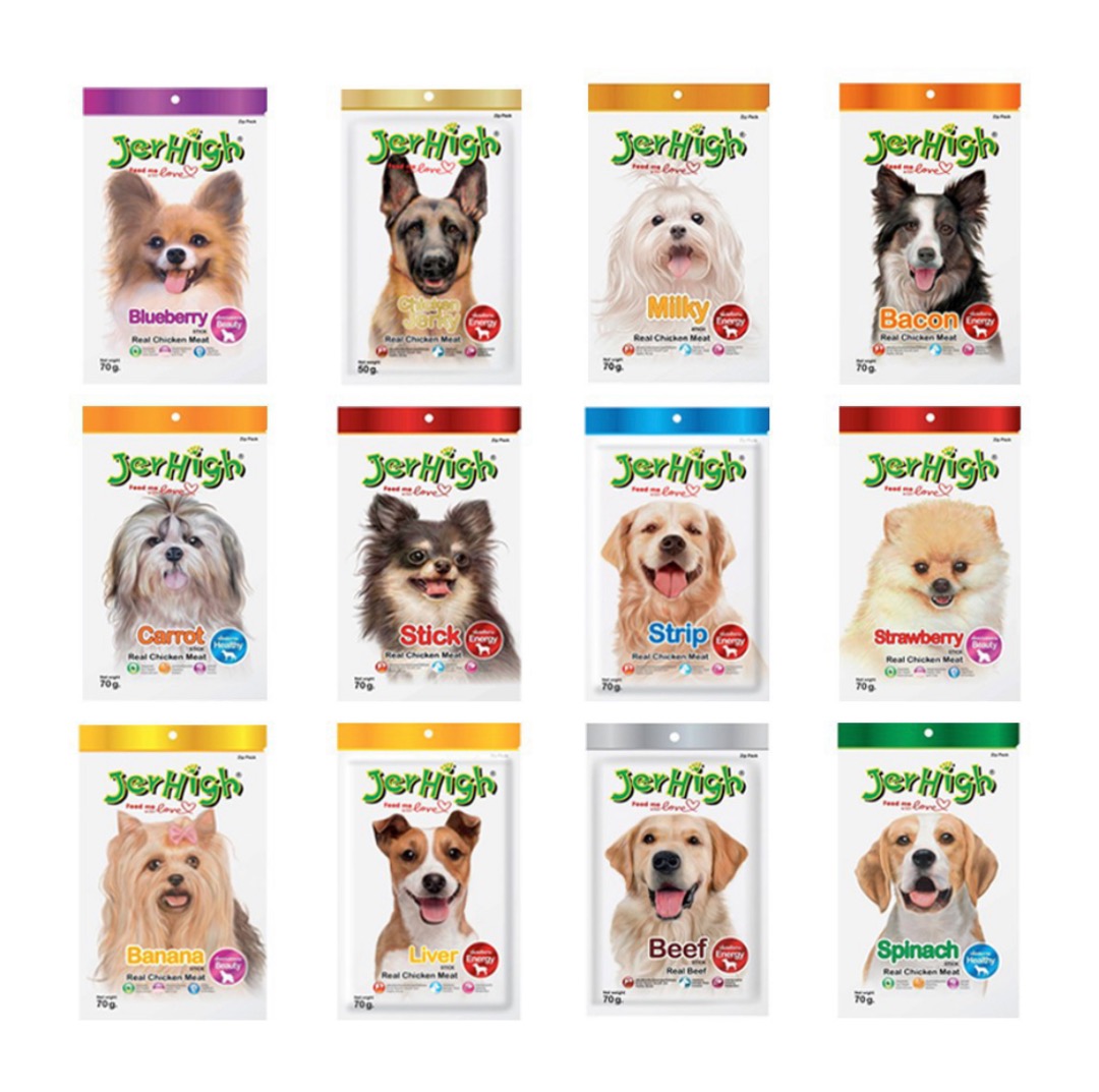 JERHIGH DOG TREATS CHICKEN DUCK BANANA CHICKEN SPINACH CHICKEN, Pet ...