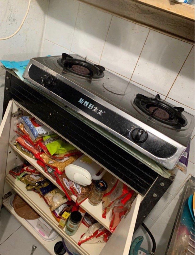 Kitchen cabinet full set stove cylinder kitchen wooden cabinet ...