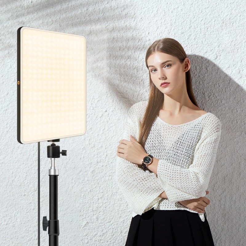 LED Video Light Dimmable Flat-panel Fill Lamp With Tripod Photography Lighting Panel For Live ...