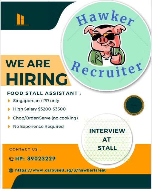 LF: Food Stall Assistant $3200-$3500, Food & Drinks, Beverages on Carousell