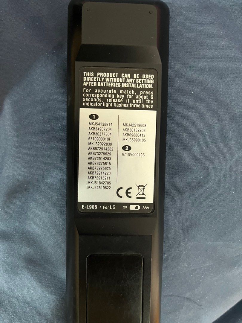 LG TV remote control E-L905, TV & Home Appliances, TV & Entertainment ...