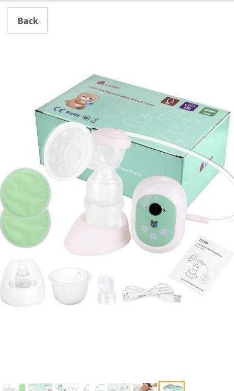 Lictin Electric Breast Pump-Smart Silicone Breast Pump Breast Milk Pump ...