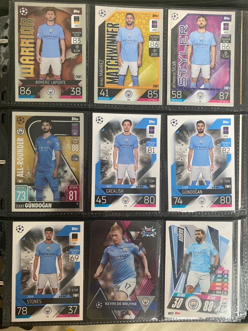 Man City assorted cards lot (Tags: messi, ronaldo, neymar, mbappe ...