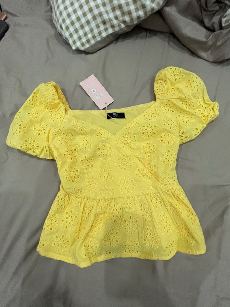 MGP Label Yellow Blouse, Women's Fashion, Tops, Blouses on Carousell