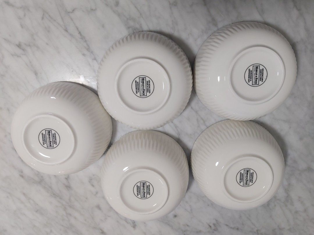 Morgan and Finch Bone China White Bowls, Furniture & Home Living ...