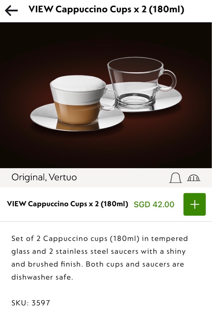 Nespresso View Cappuccino Cups Furniture And Home Living Kitchenware