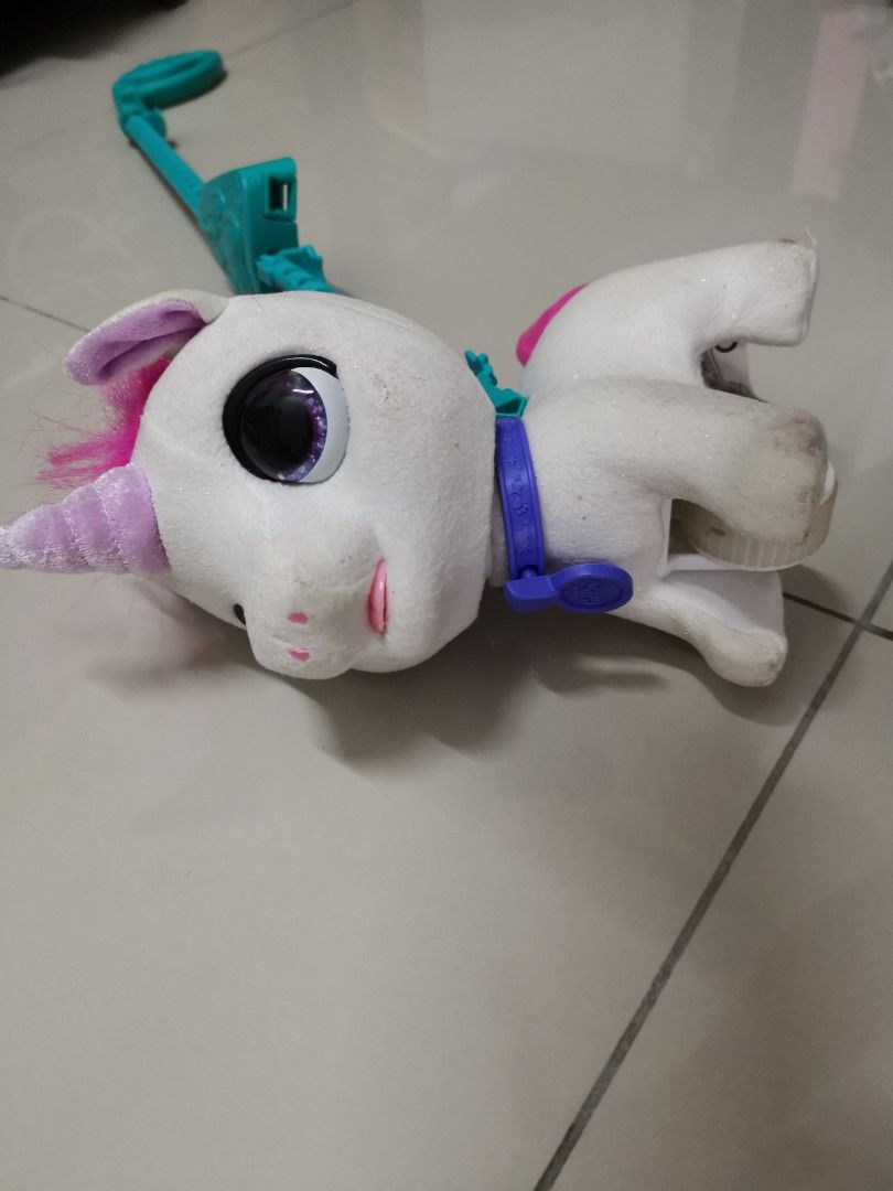 Original FURREAL FRIENDS WALKALOTS BIG WAGS TREND PET UNICORN toy sound ...