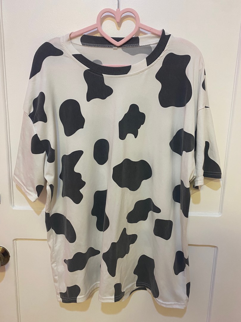 Oversized Cow Pattern Tshirt (black & white) on Carousell
