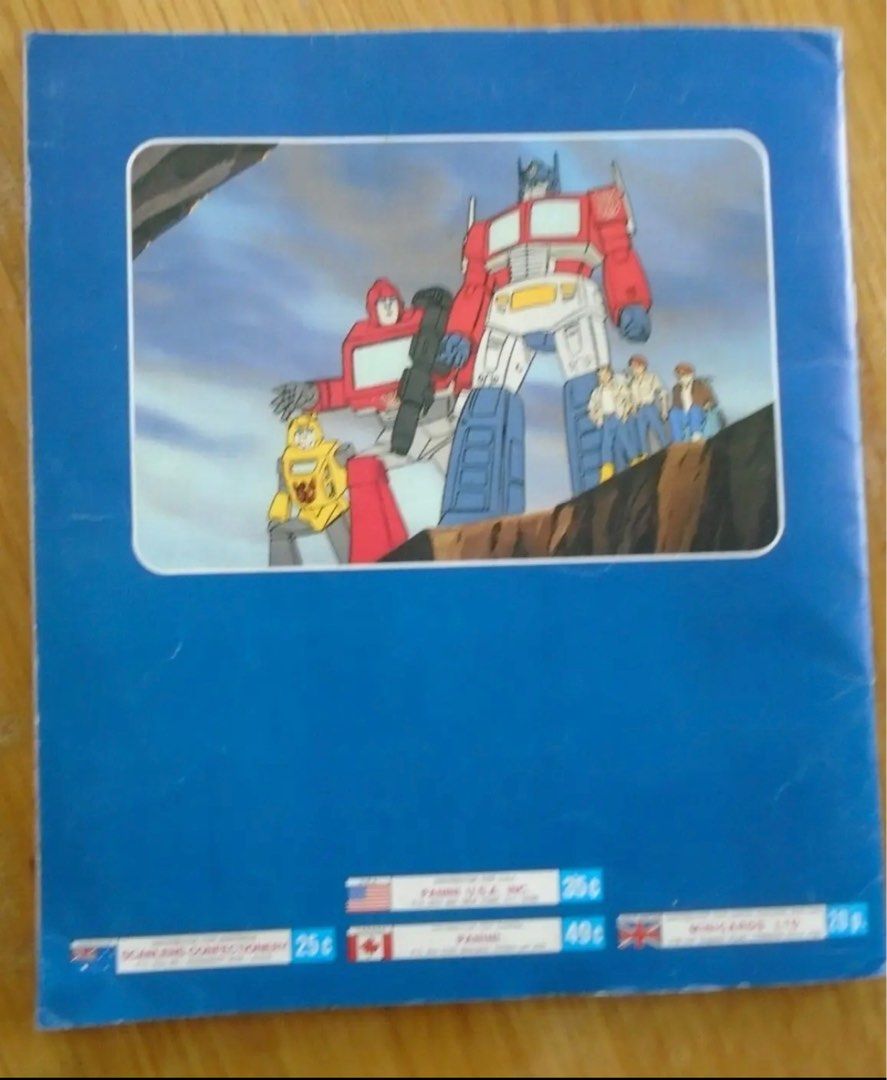 PANINI TRANSFORMERS G1 STICKER ALBUM HASBRO 1986 COMPLETE, Hobbies ...