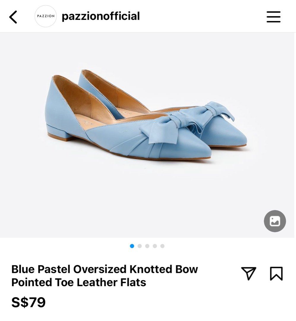 Pazzion Shoe in pastel powder blue, low heel (NEW), Women's Fashion ...