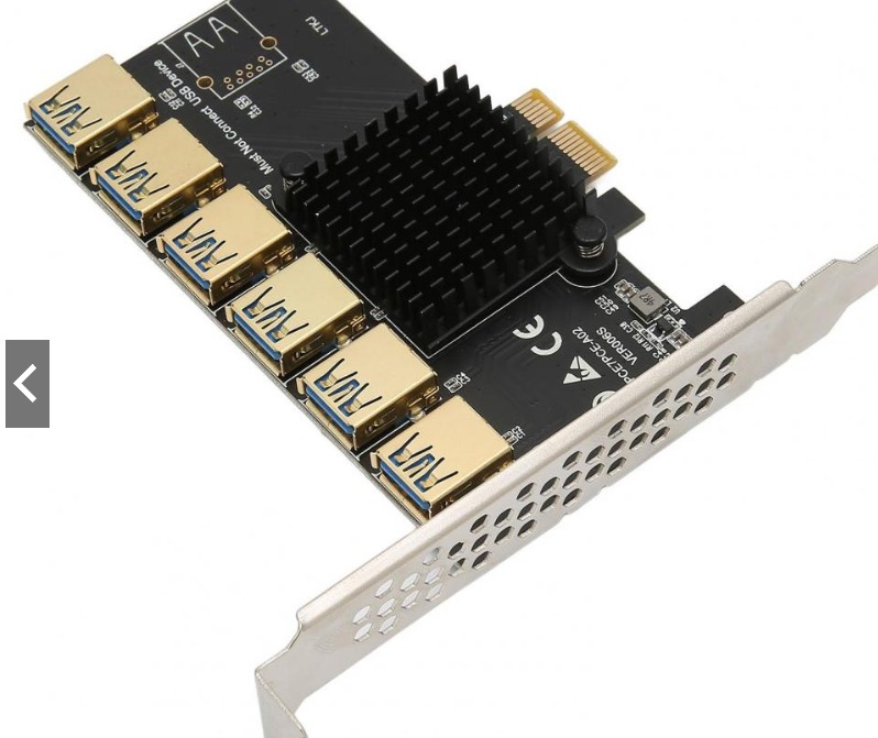 PCIE extender 1 to 6 PCIE Riser Mining GPU, Computers & Tech, Parts ...