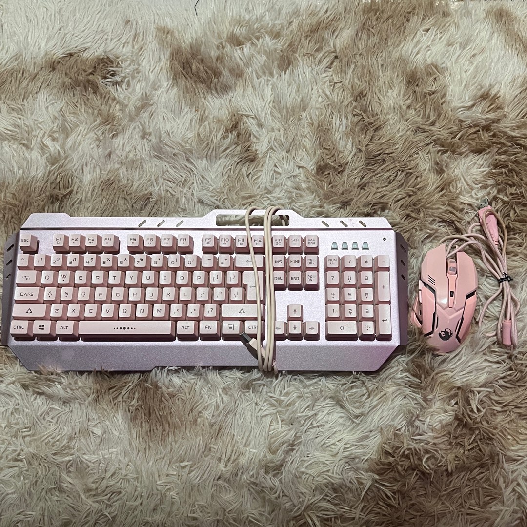 Pink Keyboard and Mouse on Carousell