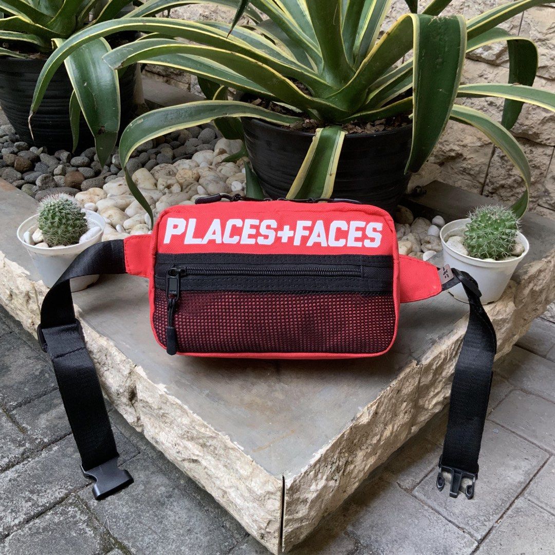 PLACES + FACES P+F WAIST BAG RED, Fesyen Pria, Tas & Dompet , Tas ...
