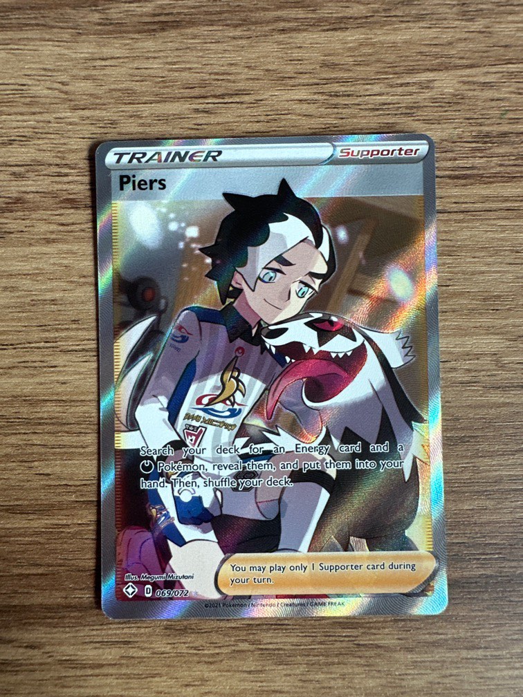 Pokemon card Piers Full Art, Hobbies & Toys, Toys & Games on Carousell